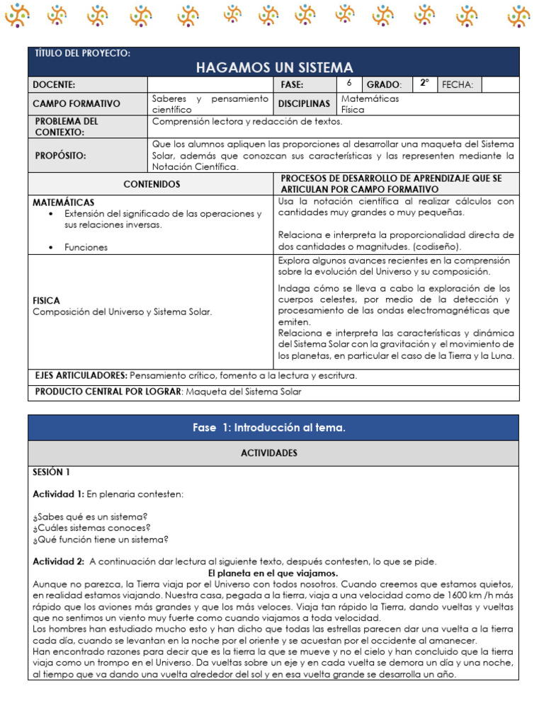 Proyecto Steam Hagamos Un Sistema Matematicas 2 (1) | PDF | Estrellas ...