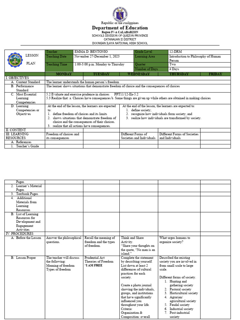 DLL 1. English-Intro To Philo Week 7 | PDF | Society | Learning
