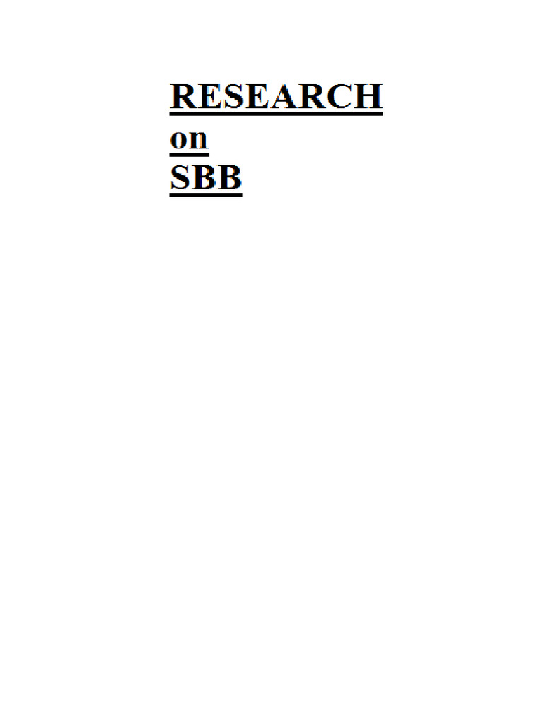 Research On SBB | PDF