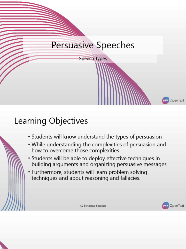 02 Persuasive Speeches | PDF | Fallacy | Persuasion