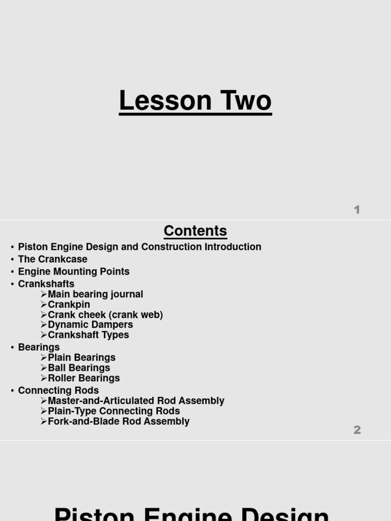 Lesson 2 | PDF | Bearing (Mechanical) | Piston