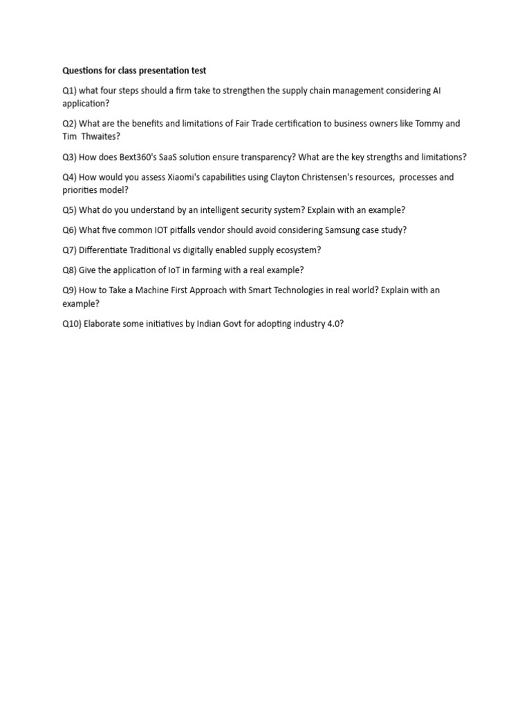 Class Presentation MBA Test | PDF