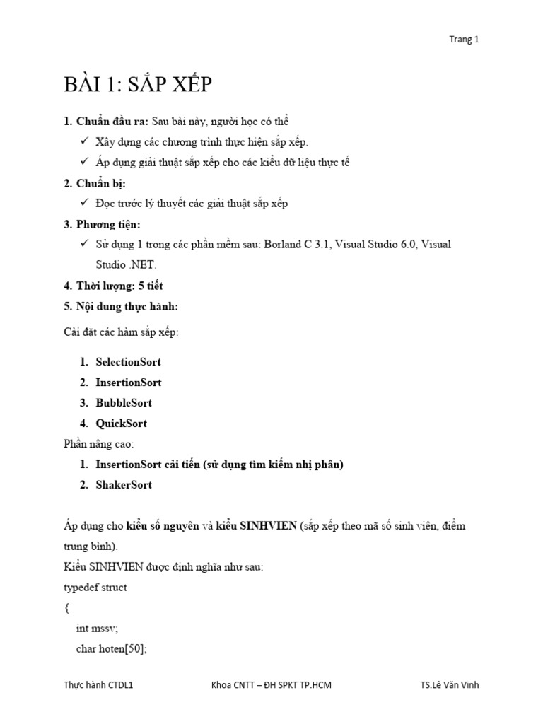 HDTH CTDL1 Bai1 | PDF