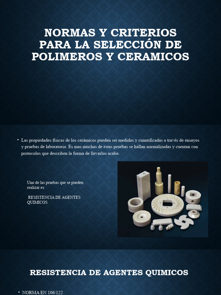Normas y Criterios para La Selección de Polimeros y Ceramicos | PDF