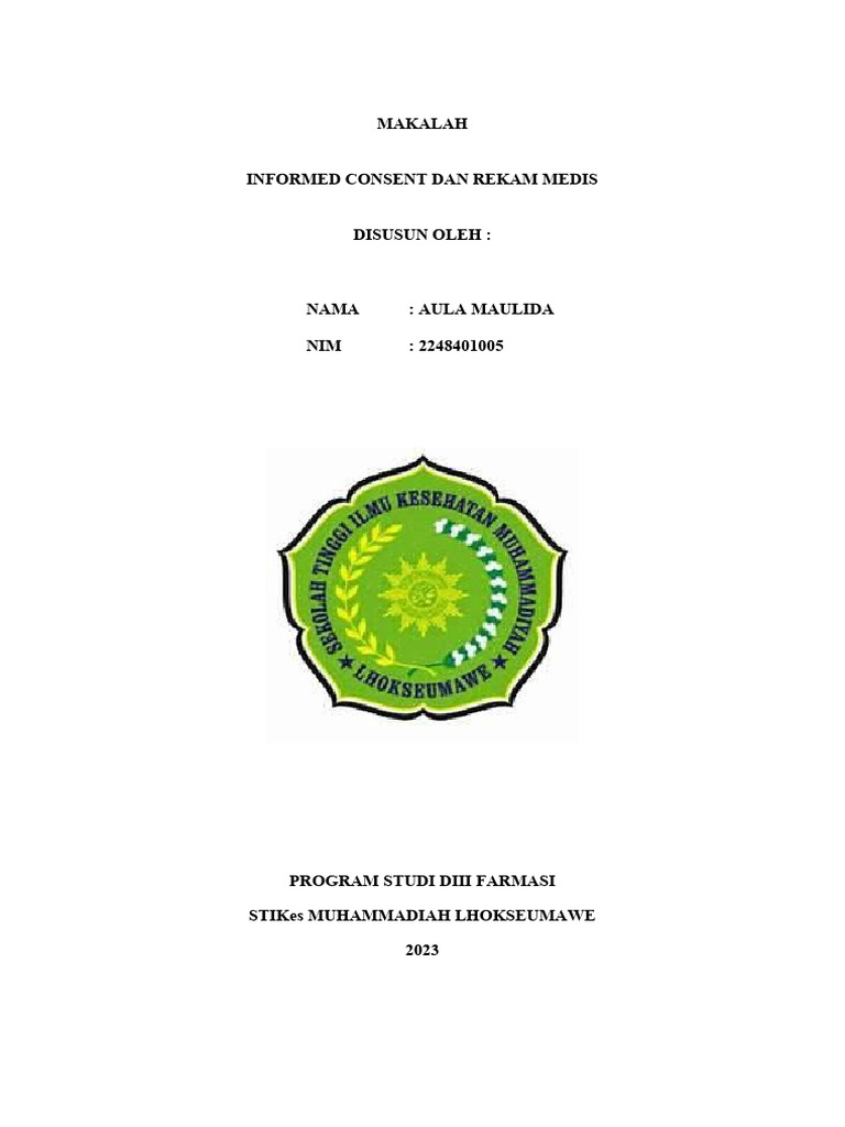 Makalah Informed Consent Dan Rekam Medis | PDF | Pengembangan Diri
