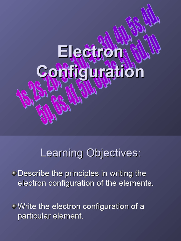 Chemistry 12 Electron Configurations Pdf Electron Configuration Atomic Orbital