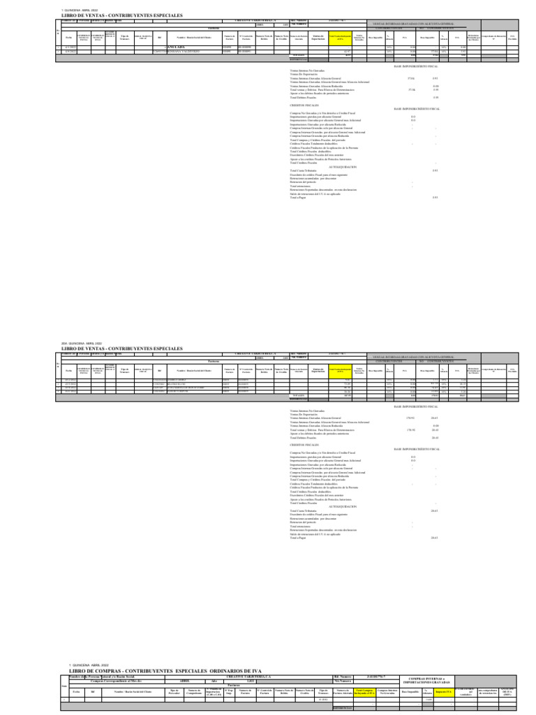 Libro Creative Tarjeteria, C.A Abril2022 | PDF | Impuesto al valor agregado | Factura