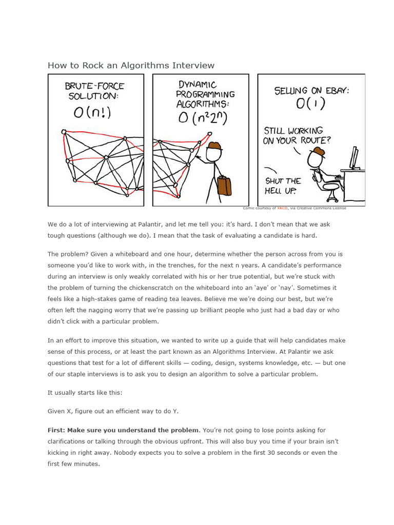 How To Rock An Algorithms Interview Pdf Algorithms Computing