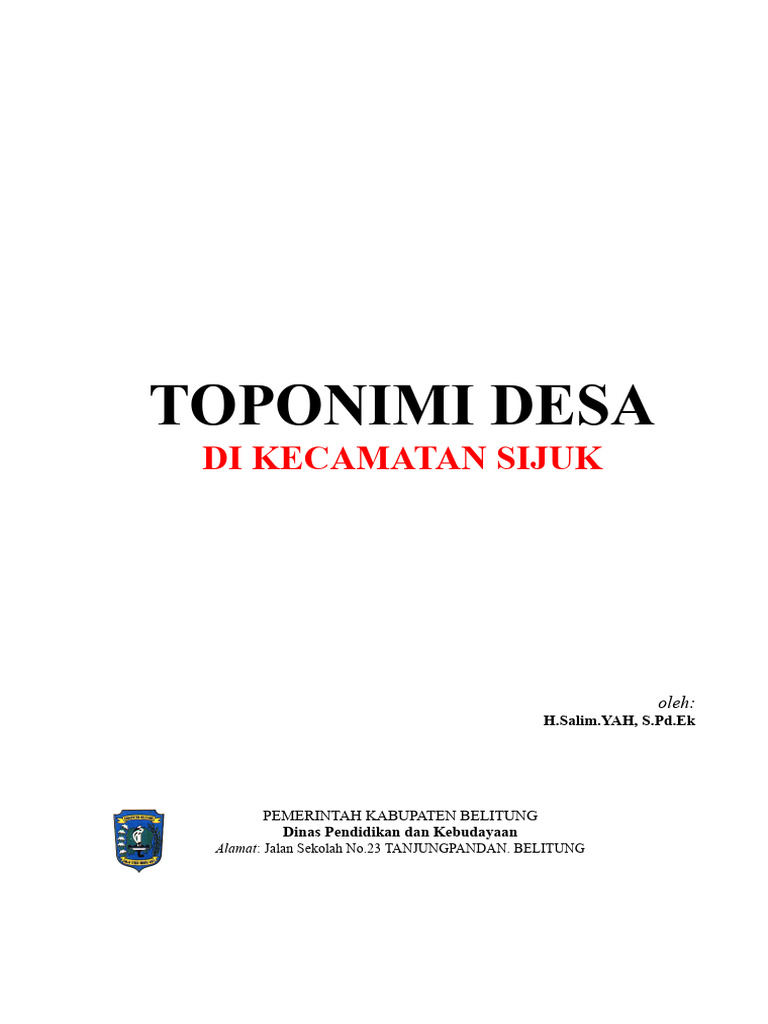 Isi Buku Toponimi - Finish | PDF