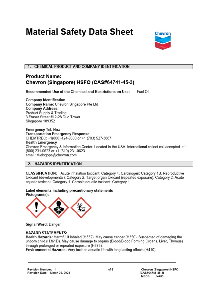 Hsfo Msds 2021 | PDF