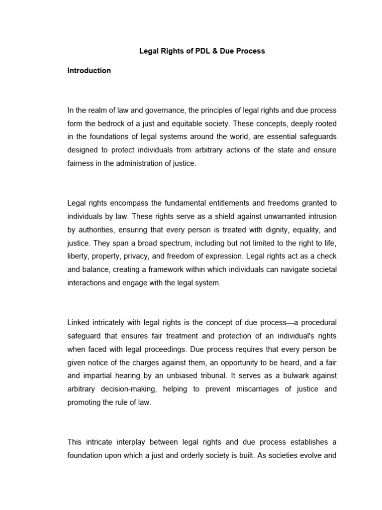 Edited Legal Rights Of PDL Due Process PDF