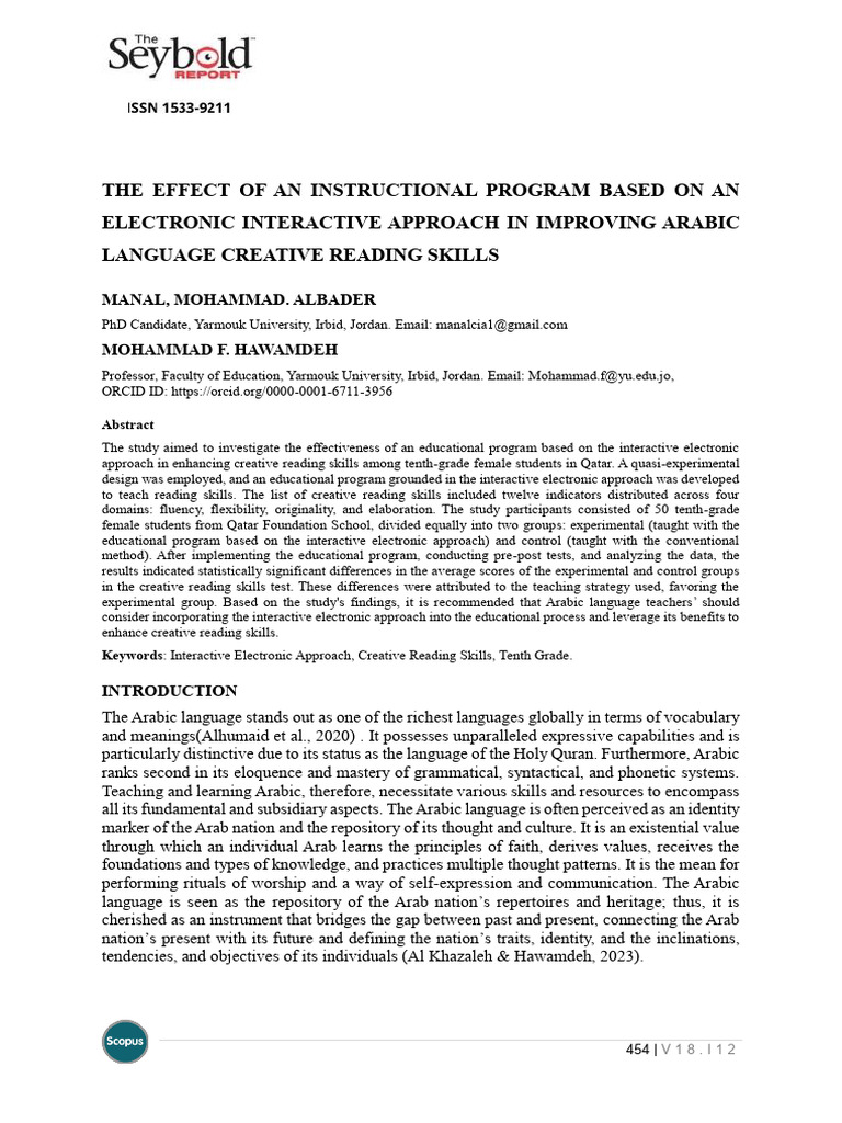 Interactive Program Boosts Arabic Reading | PDF | Learning ...