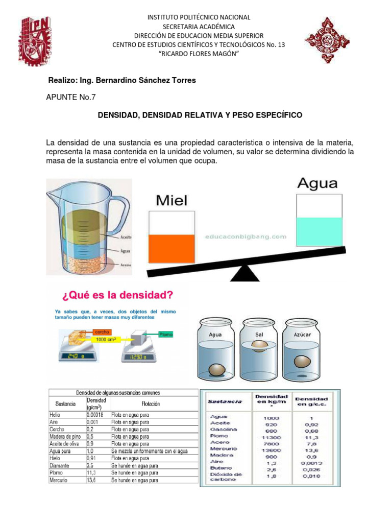 A7.Densidad, Densidad Relativa y Peso Especifico | PDF