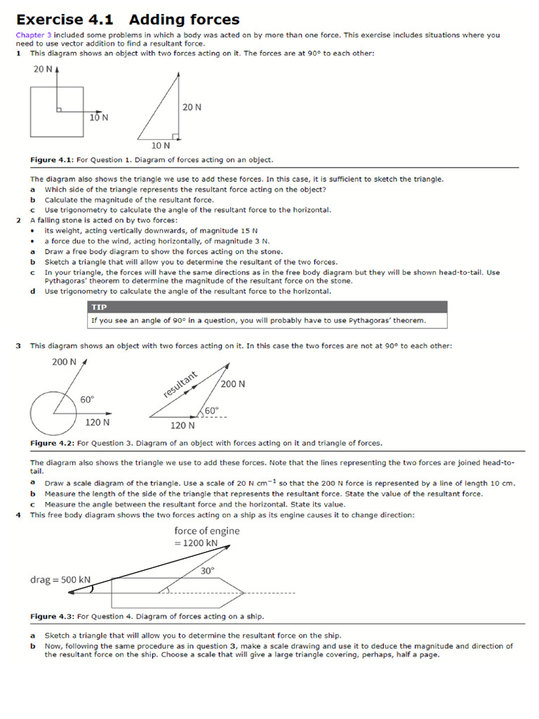 Ex 4.1 Adding Forces | PDF