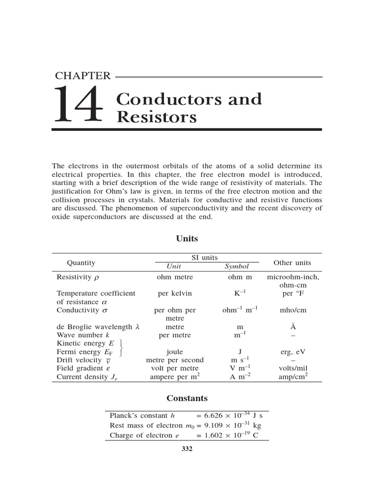 Conductors&r | PDF | Electrical Resistivity And Conductivity ...