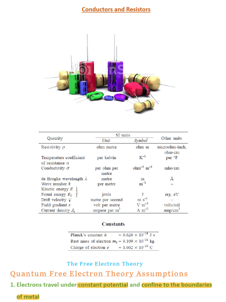 Conductors and Resistors | PDF | Electrical Breakdown | Ferroelectricity