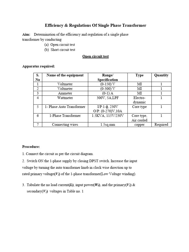 Single Phase Transformer | PDF | Transformer | Voltage
