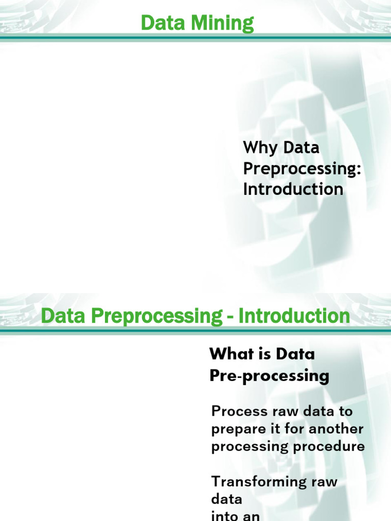 36.why Data Preprocessing Introduction | PDF