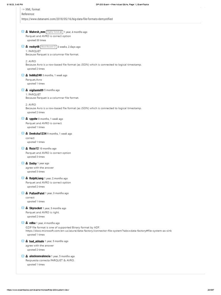 DP-203 Exam - Actual Q&As, Page 1 - ExamTopics-20 | PDF | Operating ...
