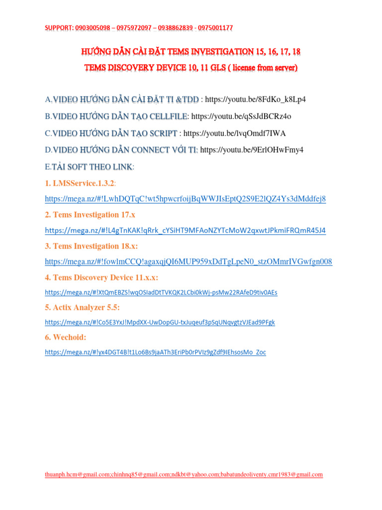 Huong Dan Cai TI Va TDD GLS V2 | PDF