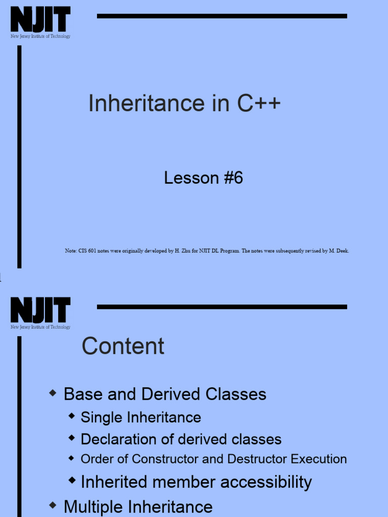 Inheritance In C Pdf Inheritance Object Oriented Programming Constructor Object 