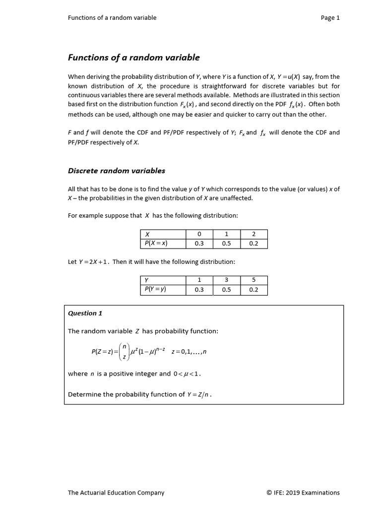 Functions of a Rv 2019 | PDF