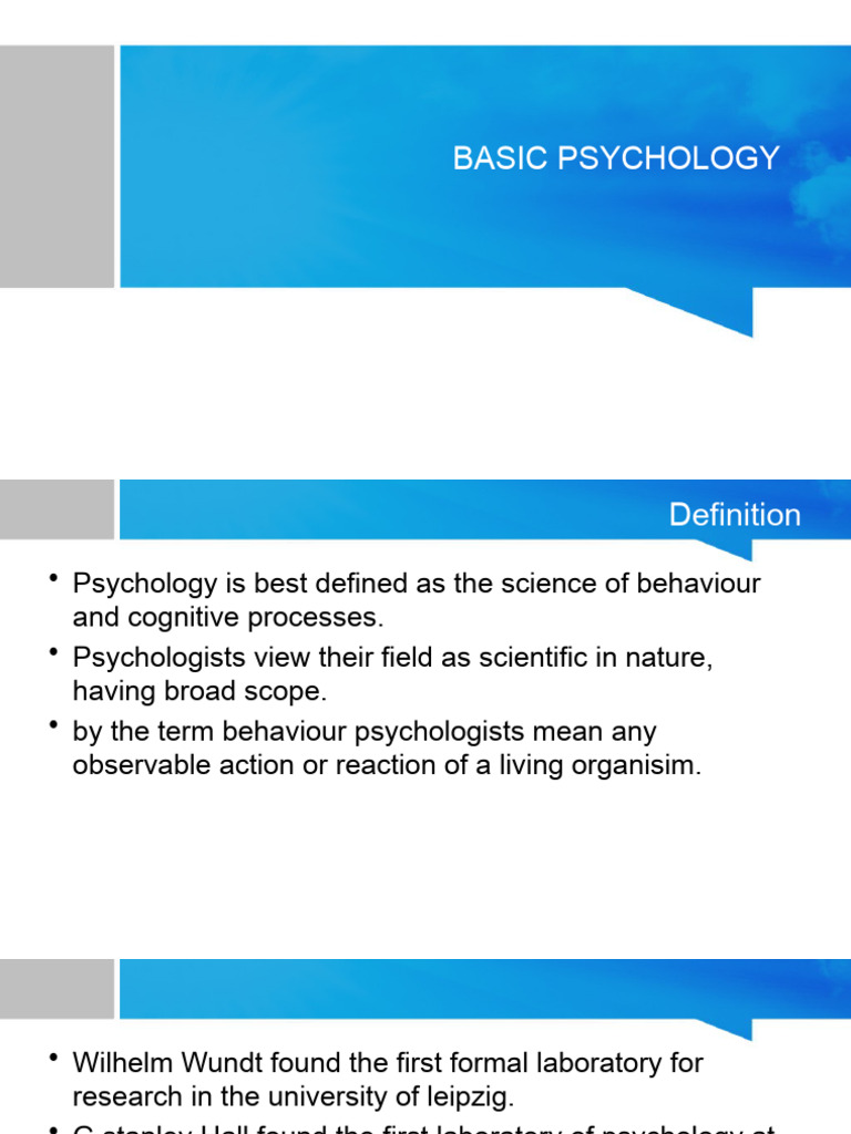 Basic Psychology | PDF | Psychology | Science