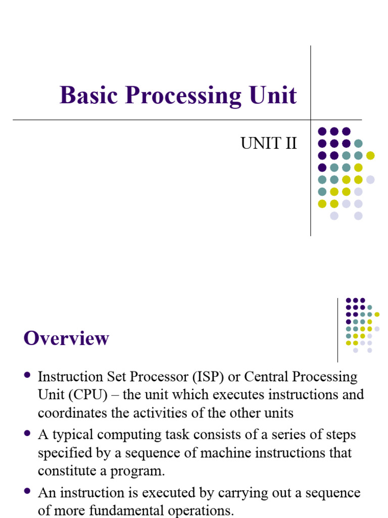 Unit 2-Basic Processing Unit | PDF | Central Processing Unit | Digital Technology