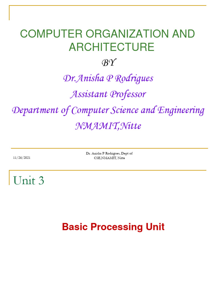 Unit 3 - Coa | PDF | Central Processing Unit | Manufactured Goods