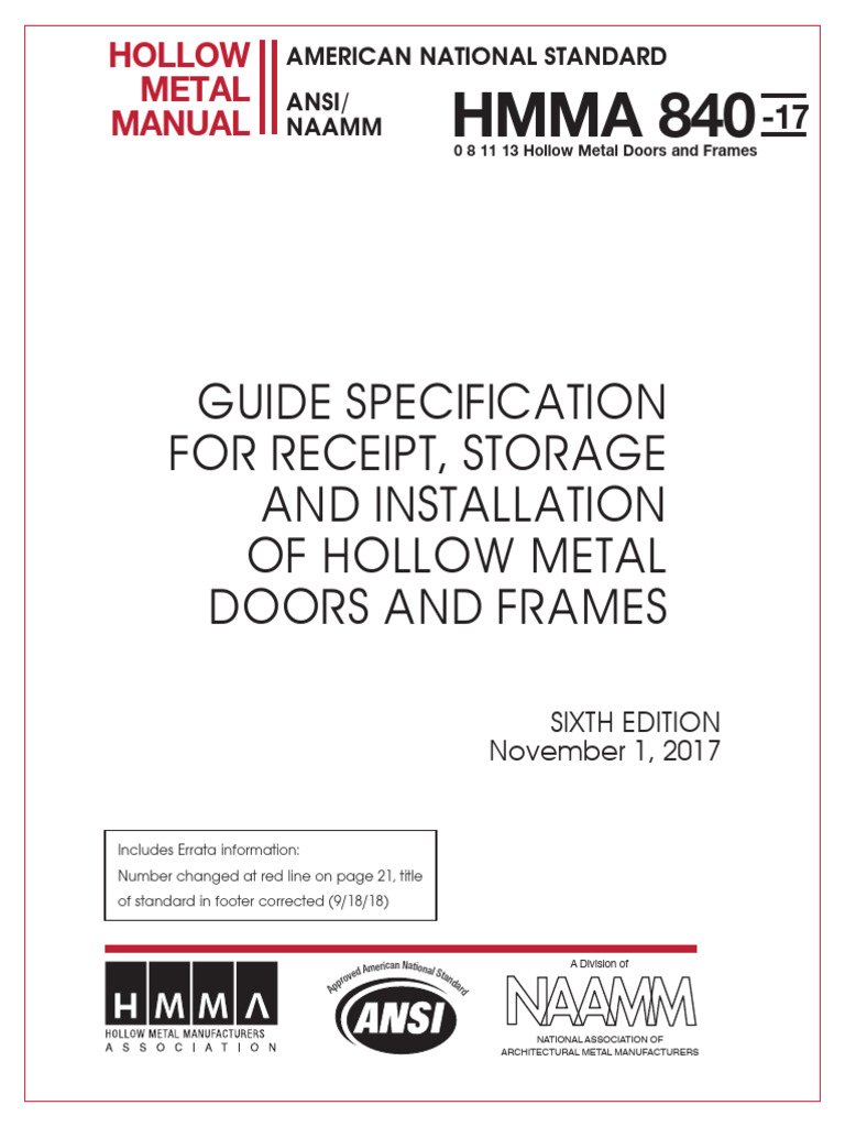 Hmma - 840 - 17 - Rev - 12.29.20 - GUIDE SPECIFICATION Hollow Metal ...