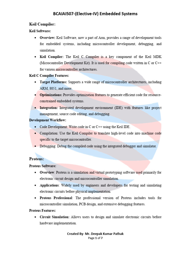 DP - Unit-4 - BCAIAI507 - (Elective-IV) Embedded Systems | PDF | Light Emitting Diode | Compiler