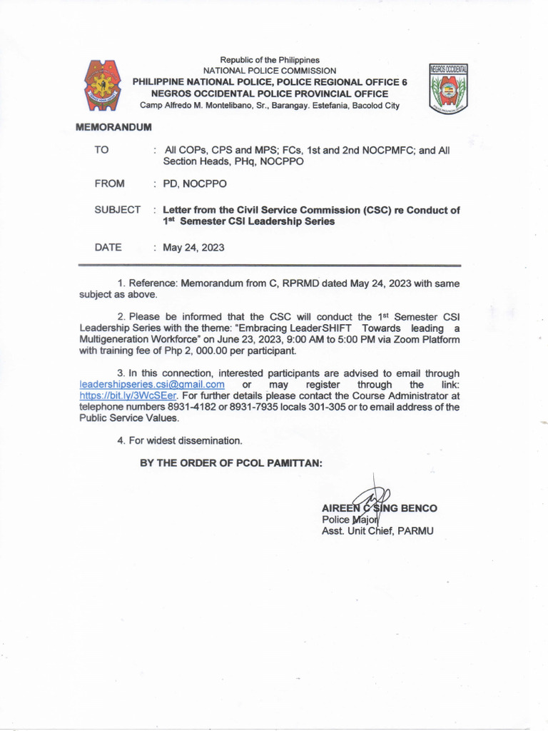 Memo Re CSC | PDF
