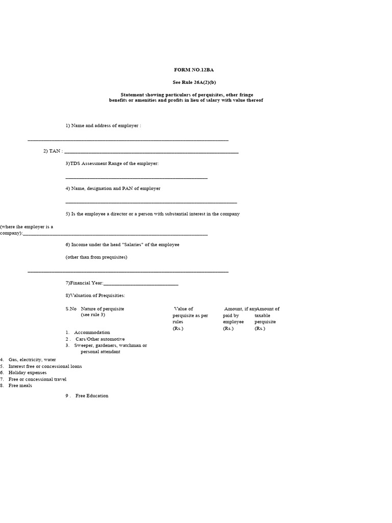 Form No.12ba | PDF | Employee Benefits | Expense