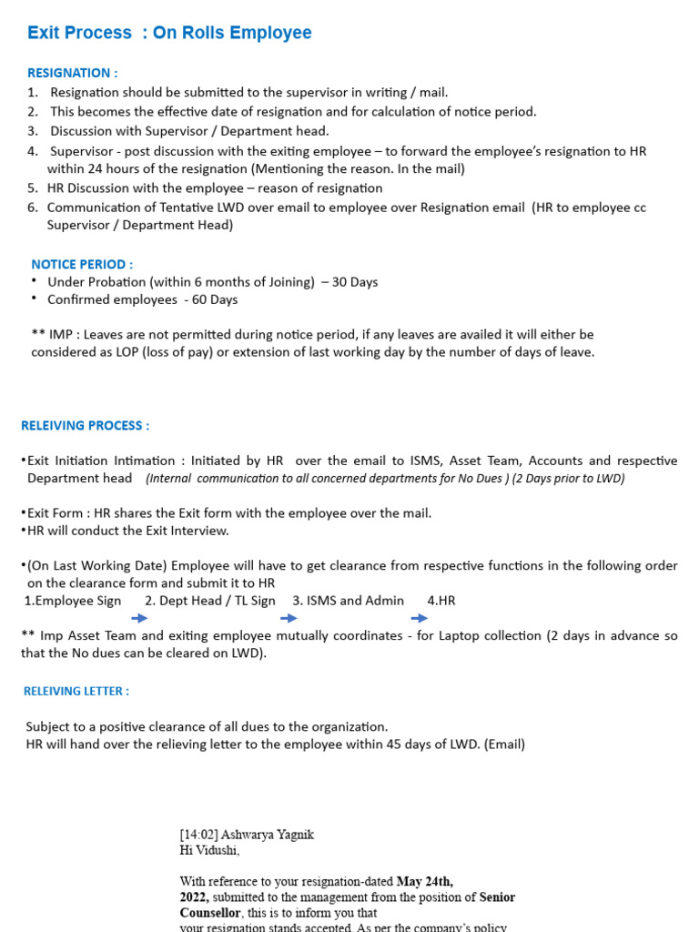 Exit Process Flow | Download Free PDF | Business | Economies