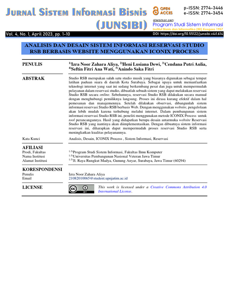 Sistem Reservasi Studio RSB ICONIX Process | PDF