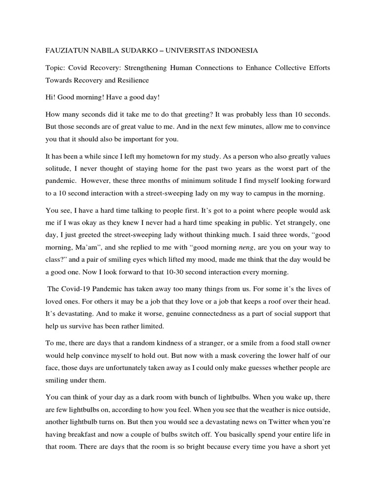 Semi Final Round - Fauziatun Nabila Sudarko | PDF