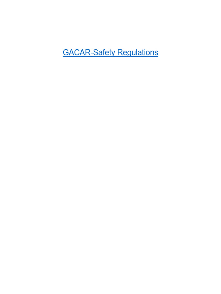 GACAR Safety Regulations | PDF