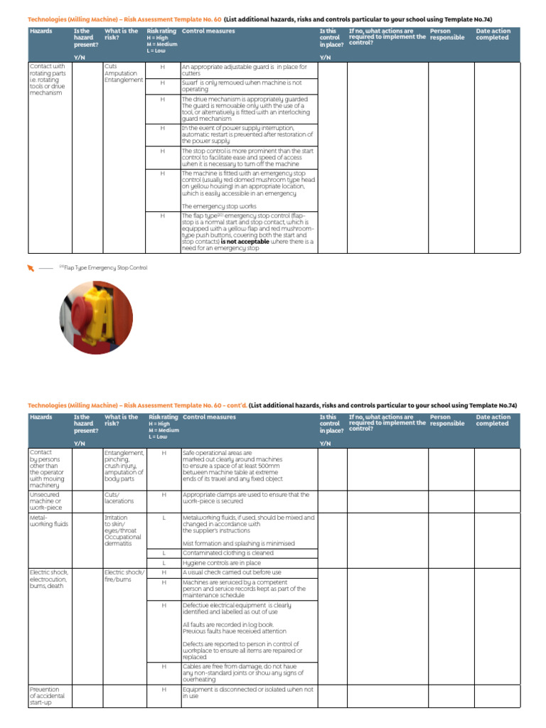 Milling Machine Risk Assessment Template | PDF | Hazards | Risk