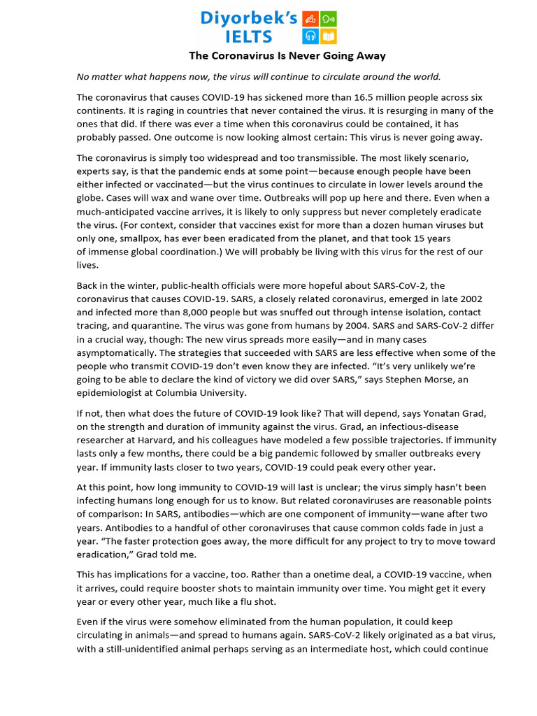 DAY 2 Article Diyorbek | PDF | Influenza | Pandemic