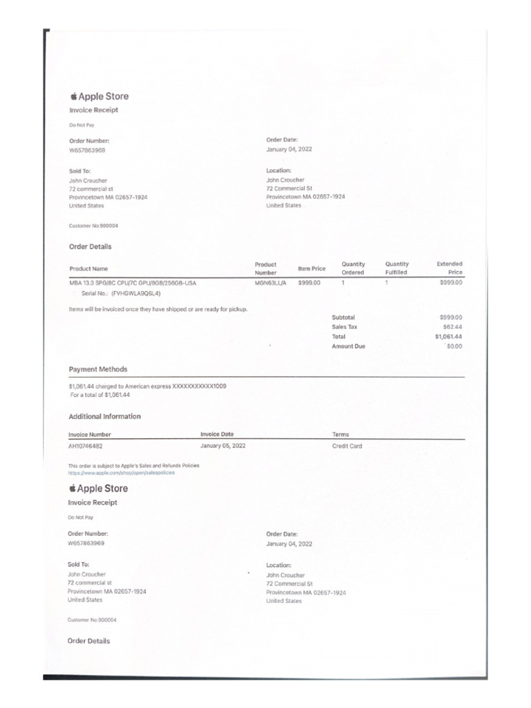 Invoice Receipt | PDF