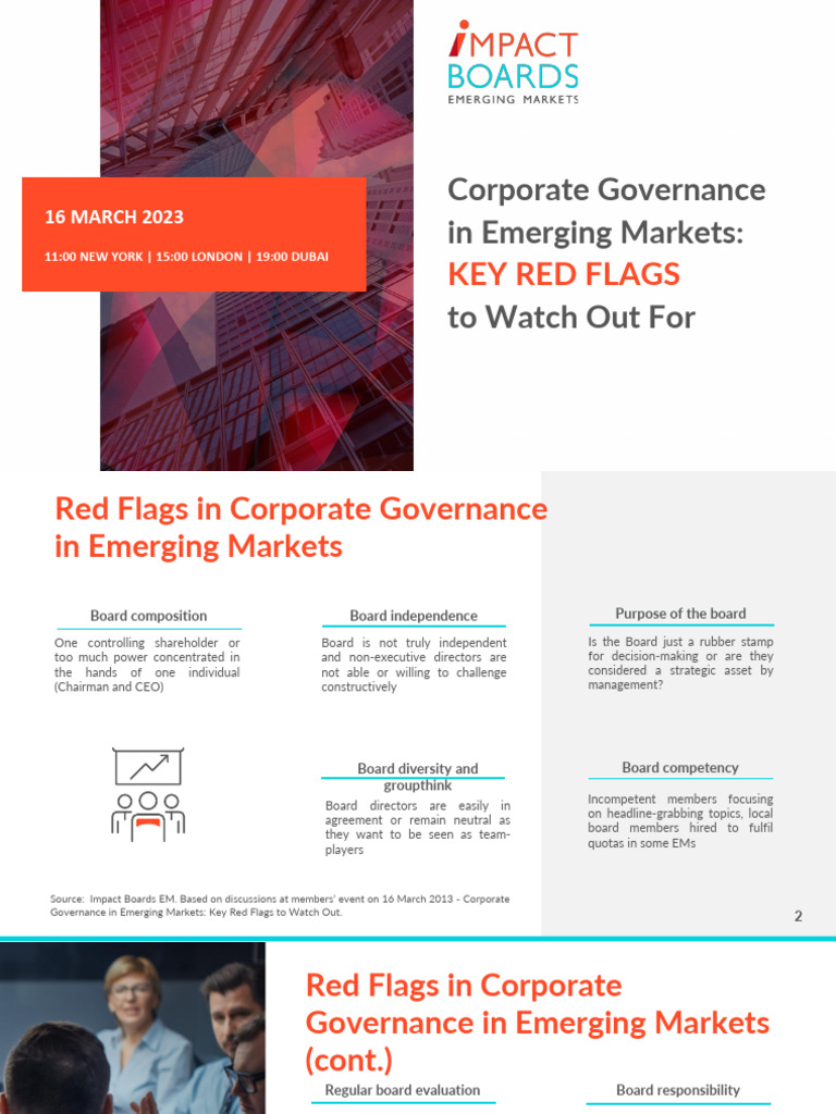 IMPACT BOARDS EM Red Flags Post Event FINAL | PDF | Corporate ...