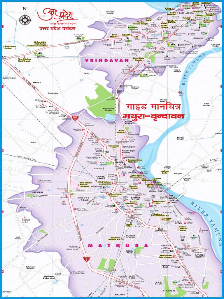 Mathura-Vrindavan Tourism Map | PDF