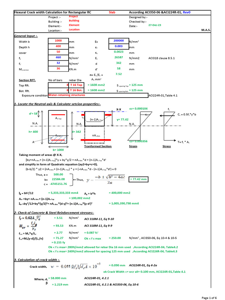 ACI Section Crack Width Control | PDF | Science & Mathematics