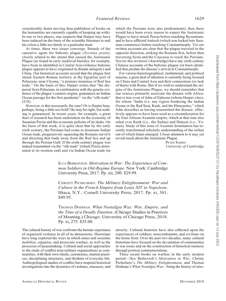 ILYA BERKOVICH. Motivation in War, The Experience of Common Soldiers in ...