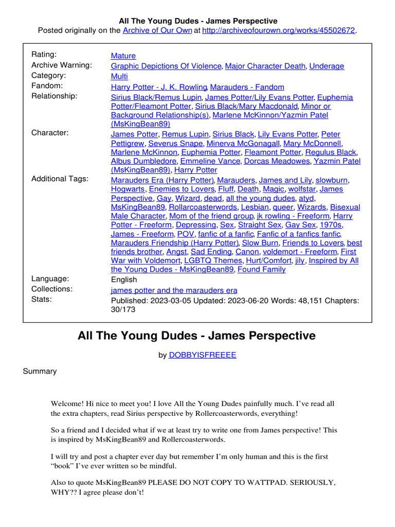 Atyd James Pov | PDF | Harry Potter | Contemporary Fantasy Novels