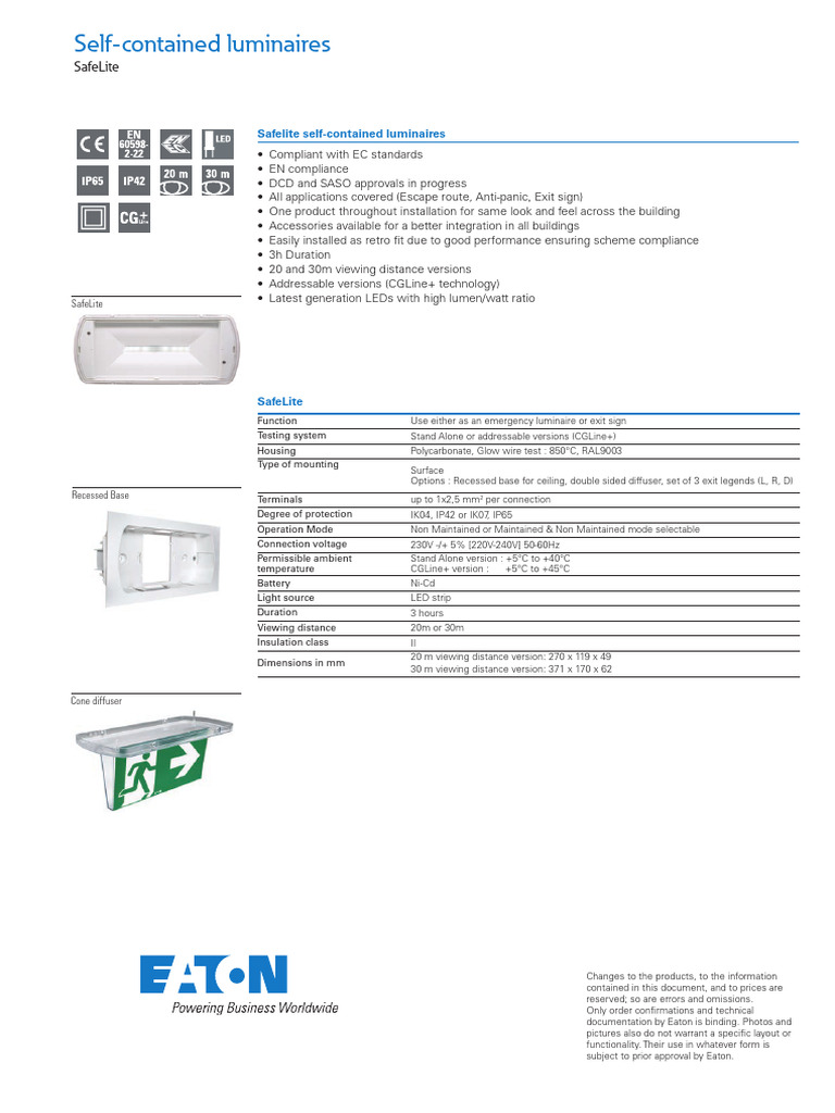 SafeLite Emergency Lighting Solutions | PDF