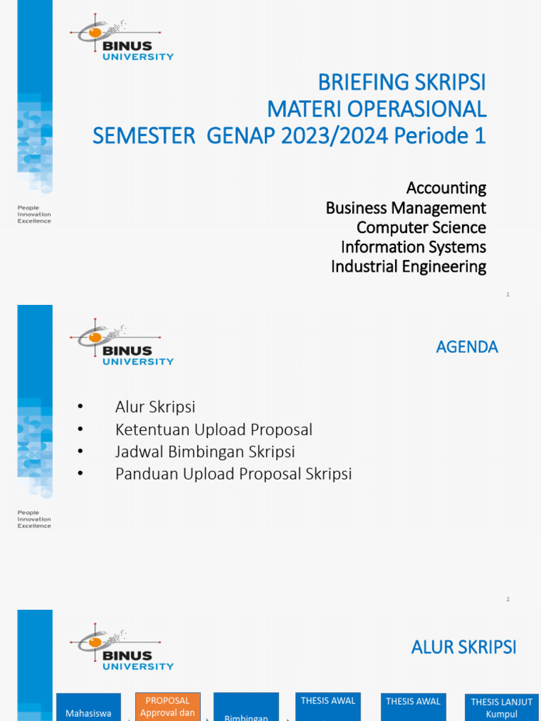 Materi Briefing Proposal Thesis Binus Online - 2321-2322 | PDF