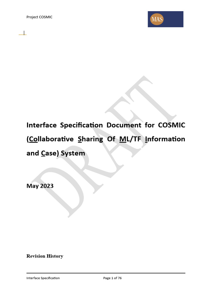 COSMIC Interface Specification v0.2 | PDF