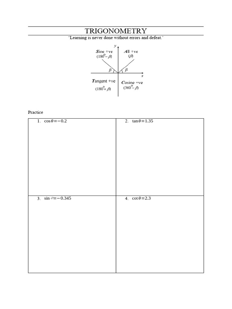 Sec 3 - Trigonometry | PDF