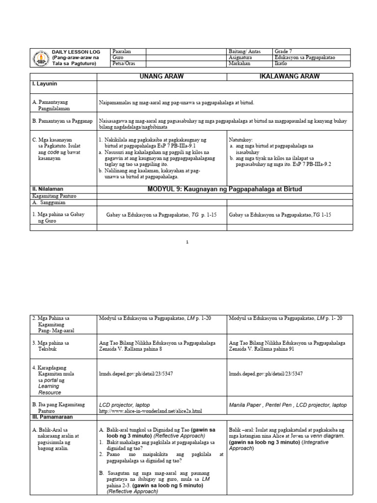 ESP-DLL 7 Ikatlong Markahan | PDF